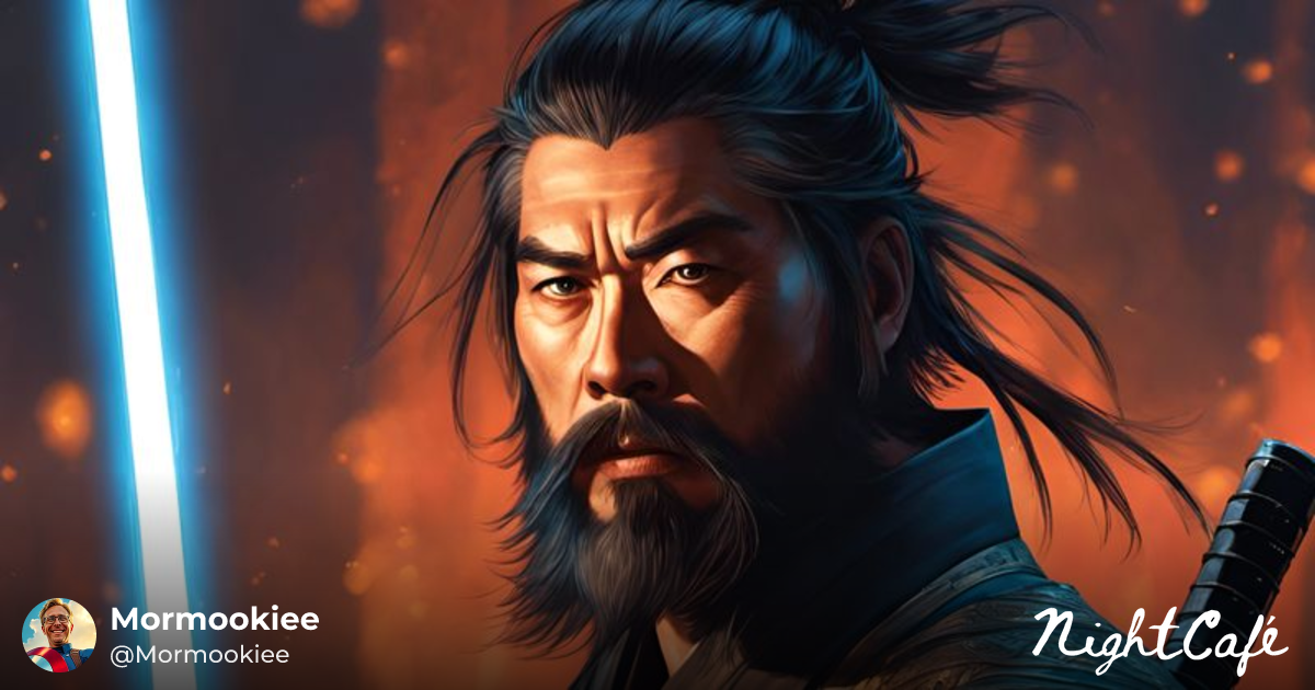 Samurobi-Wan Kenobi - Samurai Warrior with Lightsaber in Dig...