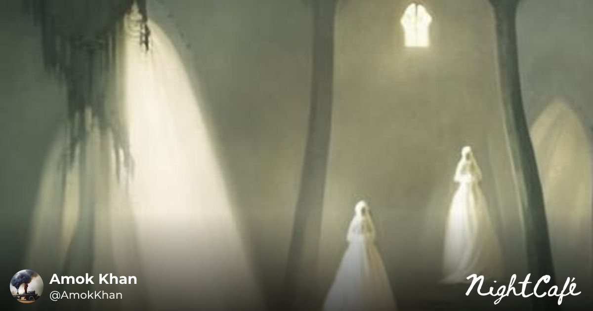 Ghosts - Haunted Victorian House with Ghosts in Horror Style