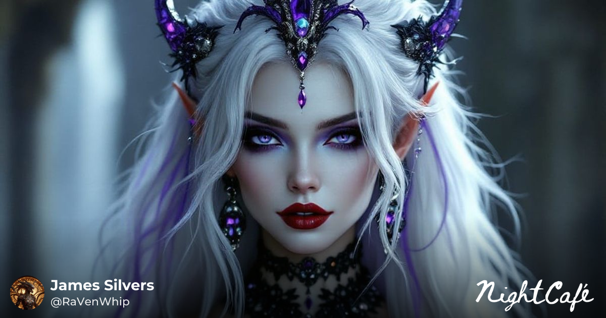 Ethereal Goth Princess Exudes Mystique in Regal Po... - AI Art
