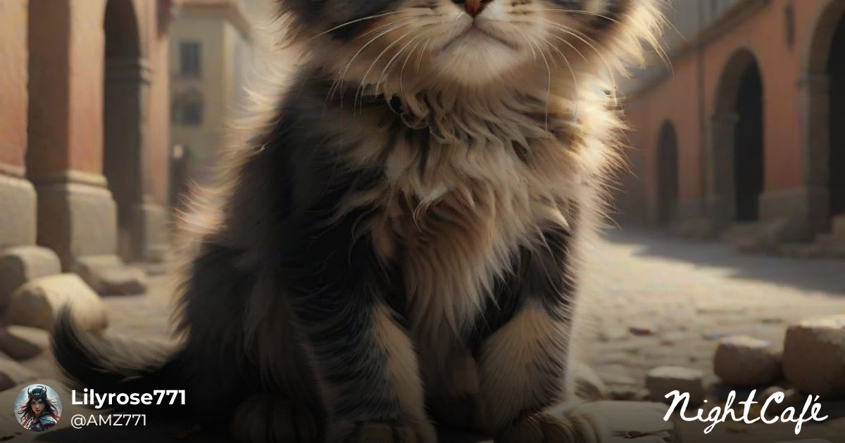 Goya-Inspired Kitten in Whimsical Landscape - AI Art