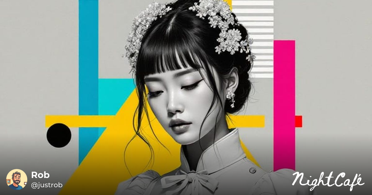 white sleeves bloom like clouds / colors fracture her stillness ...