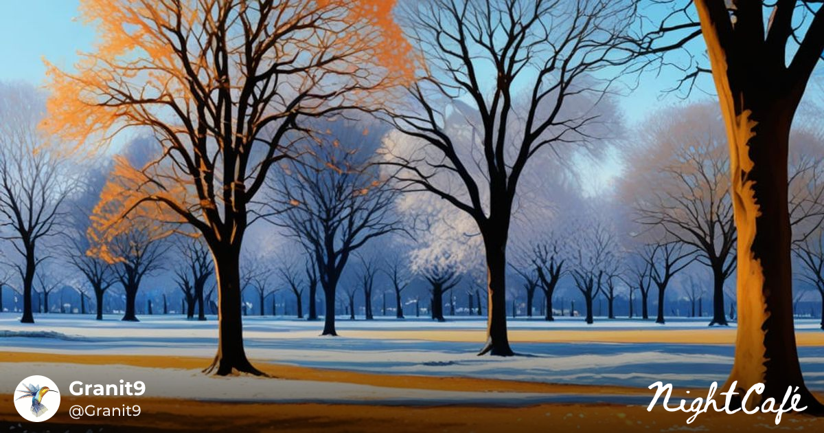 Winter in Hyde Park: An Expressionist Abstract Pai... - AI Art