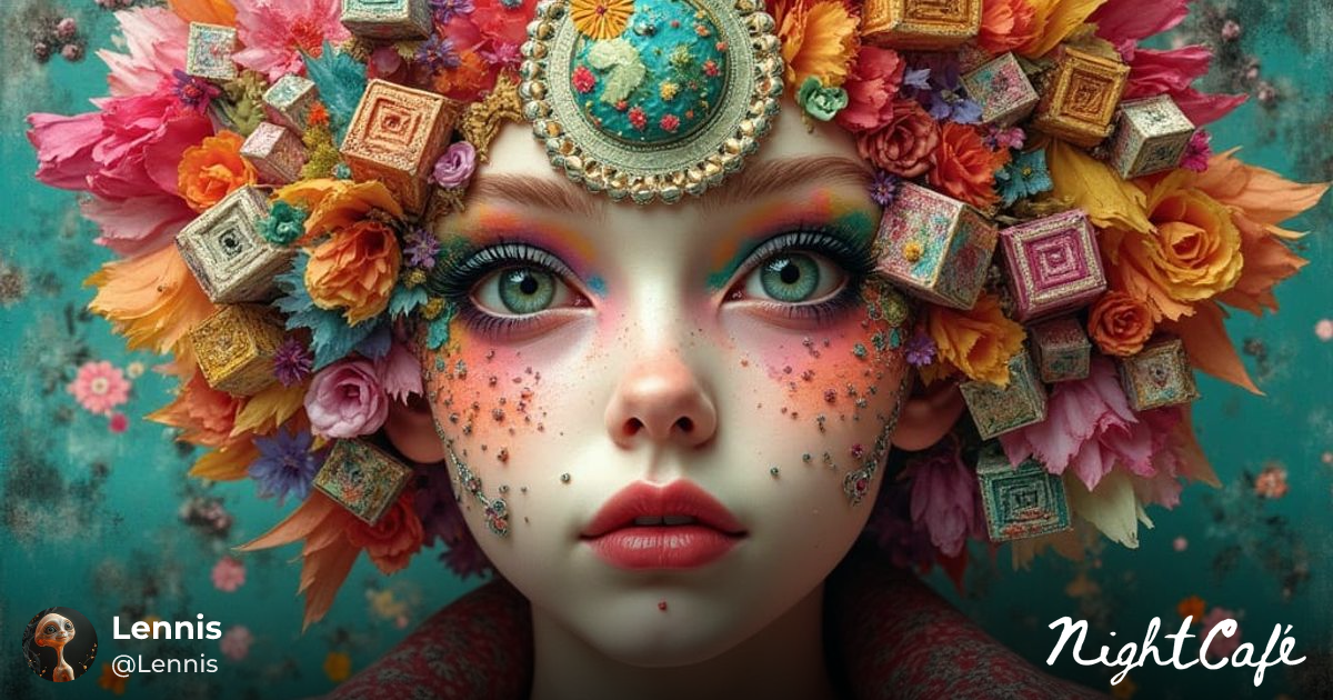 Collage Portrait of a Storyteller in Multicolor St... - AI Art