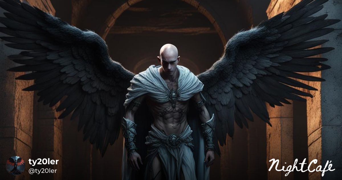 Fallen male angel - Corrupted Fallen Angel in Dark Dungeon