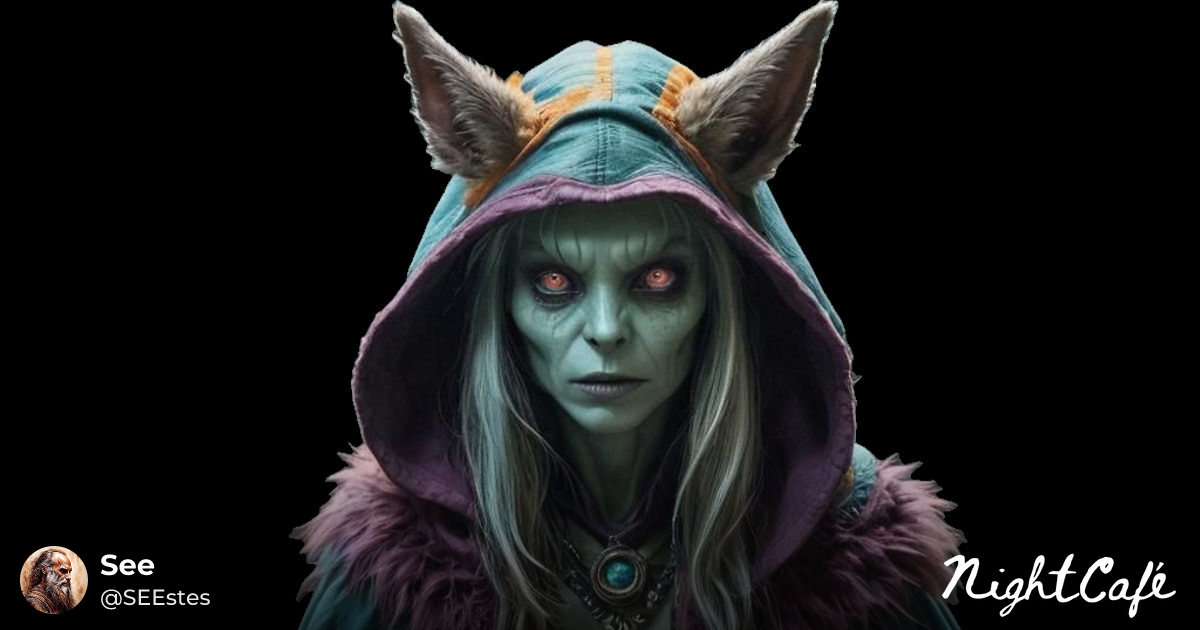 Furry Alien Sorceress in Dystopian Sci-Fi Fantasy - AI Art