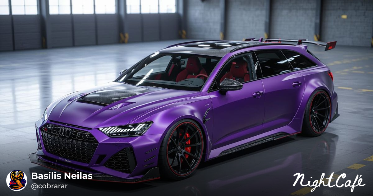 Customized 2025 Audi RS6 Avant in Matte Purple - AI Art