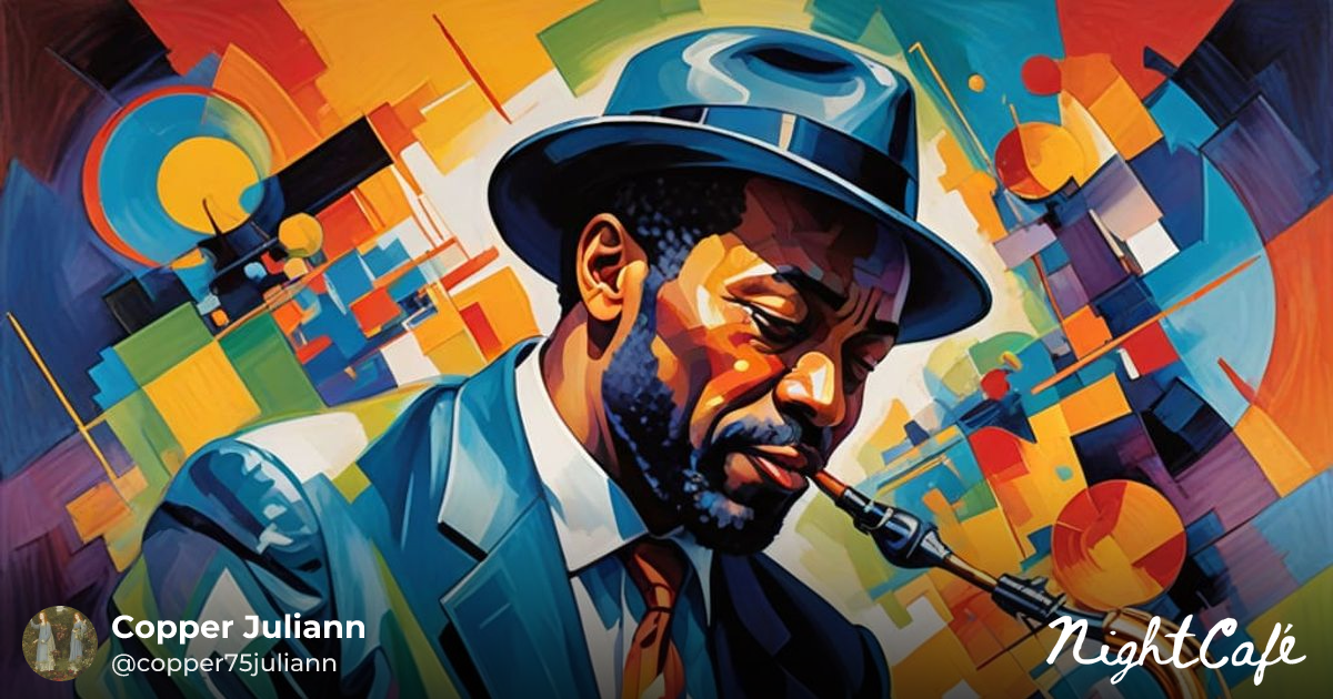 Jazz Musician in Synchromist Style - AI Art