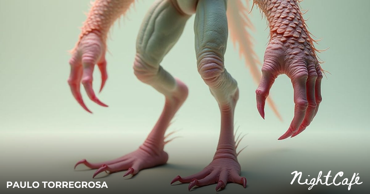 Mystical Axolotl-Humanoid with T-Rex Arms and Flam... - AI Art