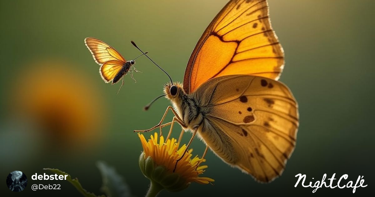 Confused Butterfly and the Firefly's Glow - AI Art