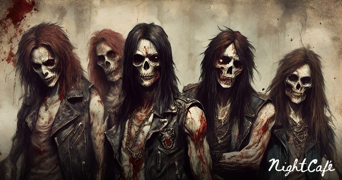 Rocker Zombies in Heavy Metal Style Illustration - AI Art