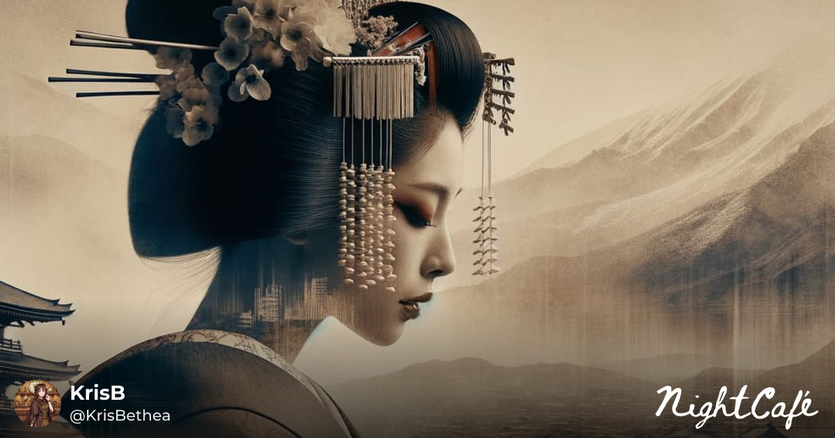 Geisha Memories - Ethereal Geisha in Dreamlike Landscape