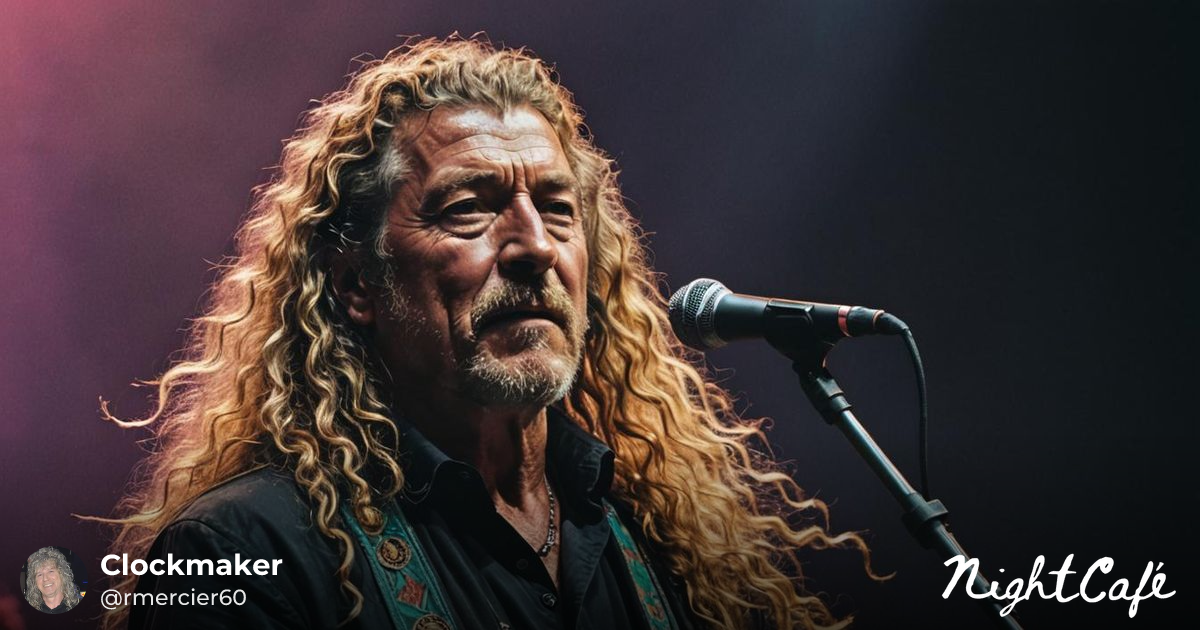 Robert Plant singing from the stage