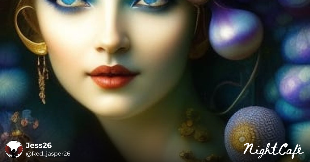 Blue Shroom Pixie Jester Portrait in Fantasycore S... - AI Art