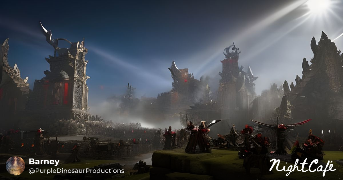 Angels and Demons Clash in Post-Apocalyptic Citysc... - AI Art