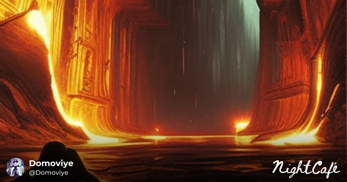 Temple to Evil - Dramatic Lava-Lit Underground City Digital ...