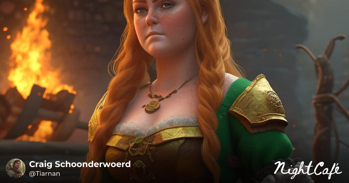 epic d&d dwarf female standing by... - AI Art