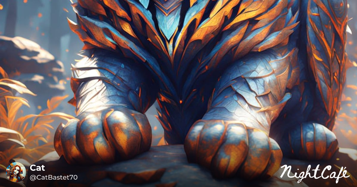 Feline Creature in Misty Forest: Ink Illustration - AI Art