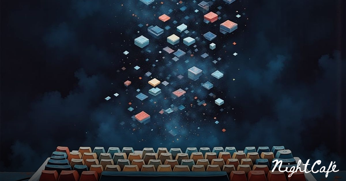 Surreal Cyberpunk Scene of a Keyboard in Digital D... - AI Art