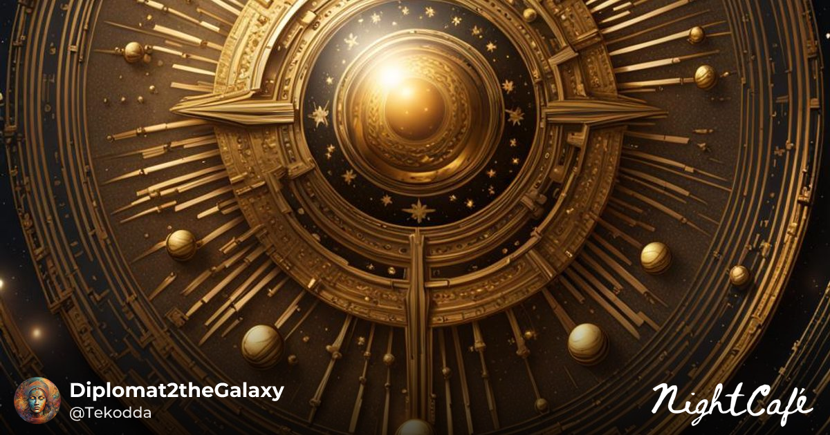 Galactic Federation Logo with Gold Planets: Digita... - AI Art