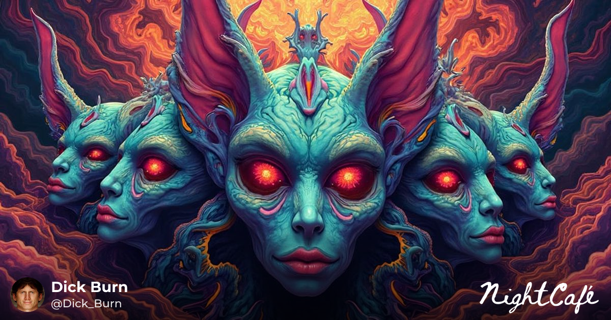 Entities - Vibrant Surreal Entities in Psychedelic Style