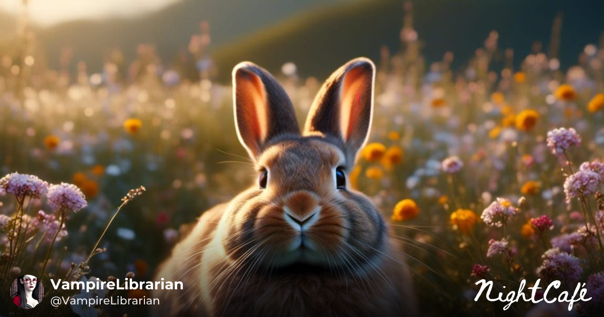 Bunny Paradise - Angelic Rabbit in Misty Flower Meadow