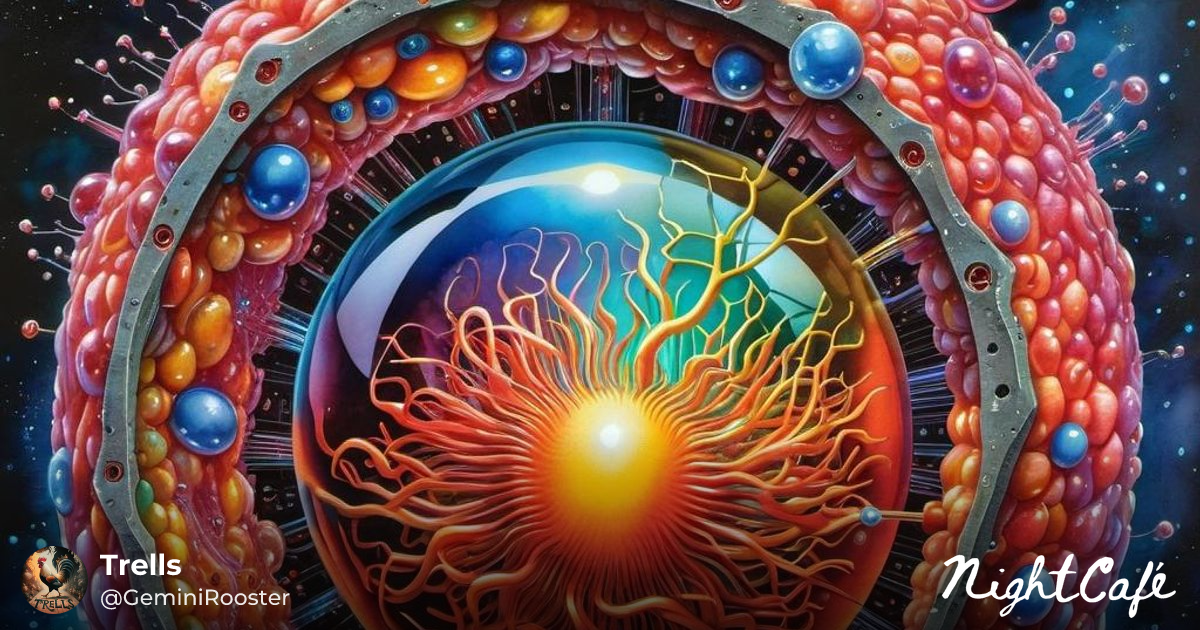 "Untitled" - Computer Virus Embryo in Mixed Media