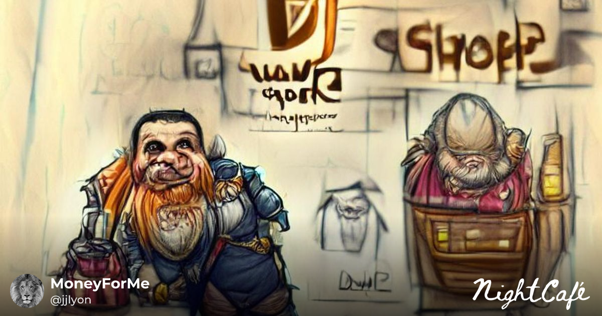 Dwarf shopkeeper - Dwarf Shopkeeper in Cozy Fantasy Workshop