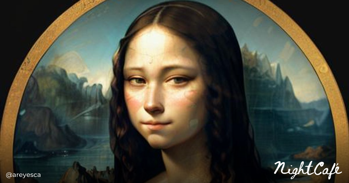 Modern Day Mona Lisa - Modern Mona Lisa Portrait in Art Nouv...