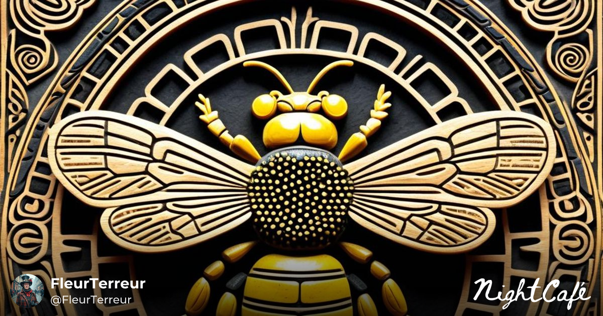 Aztec bee carving - Aztec bee carving