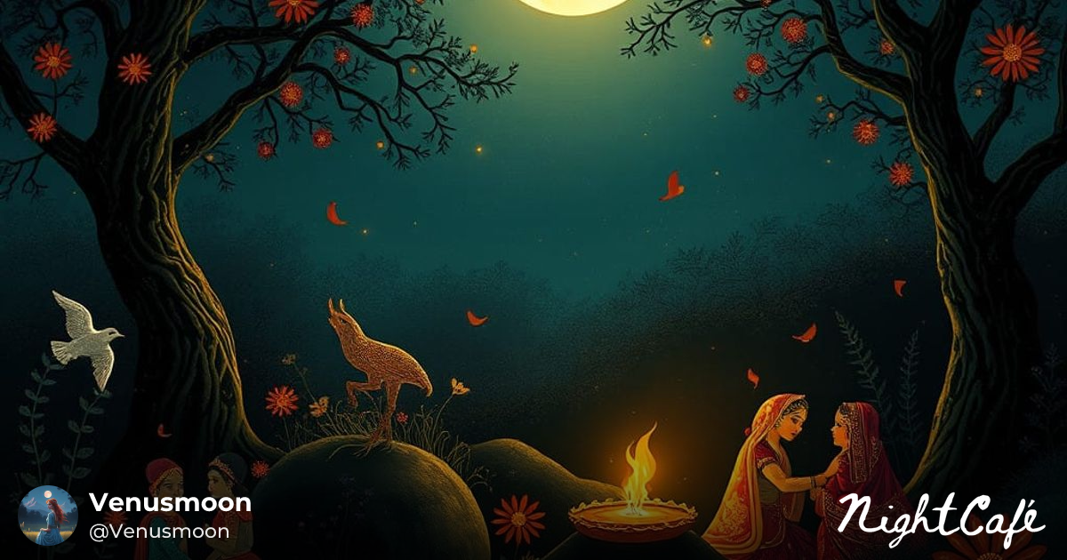 Madhubani painting vibrant classy elegant beautiful moonlight magic on ...