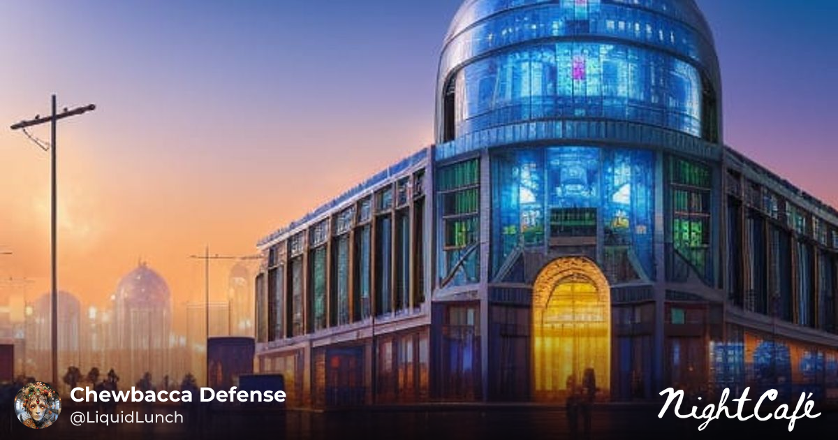 The Glass Capitol - Monumental Chrome Building with Glass Ar...