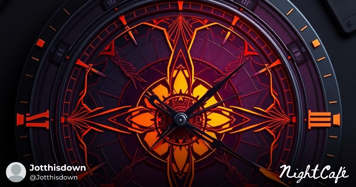 Tetradic color wheel of doom clock - Futuristic Tetradic Col...