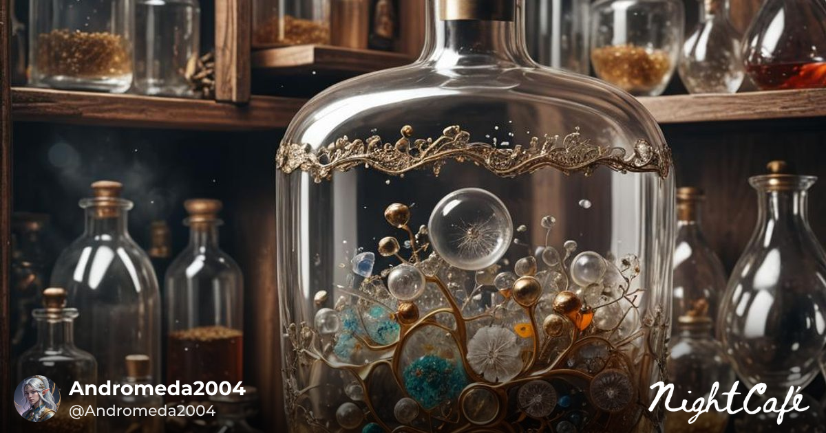 beautiful flask inside there is a microcosmos