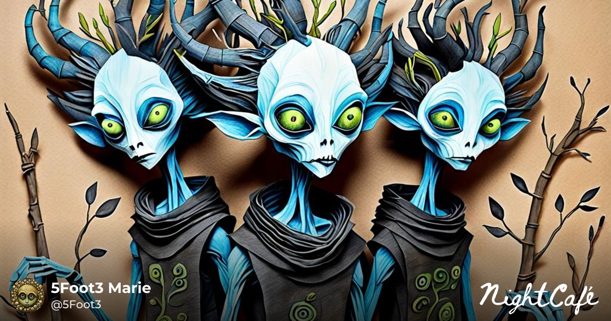 ethereal, mixed media textured painting of a sassy and surreal misfit ...