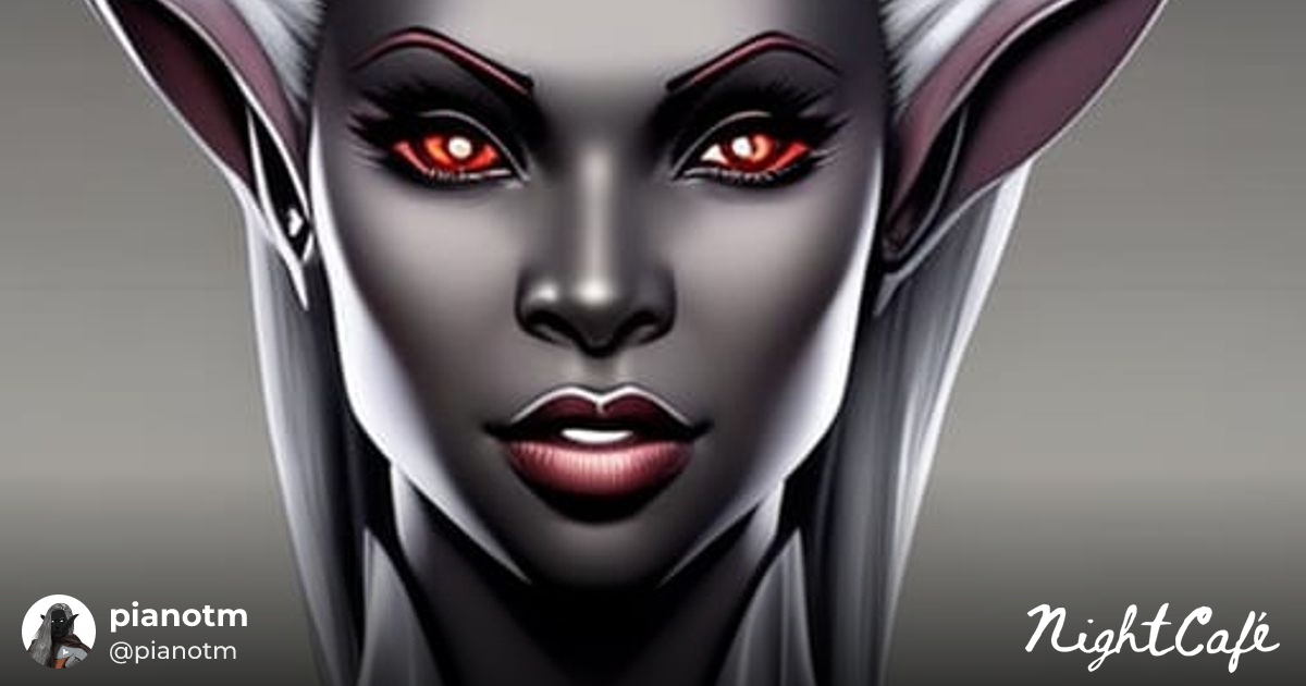 Drow Woman - Hyperrealistic Drow Elf Woman Portrait