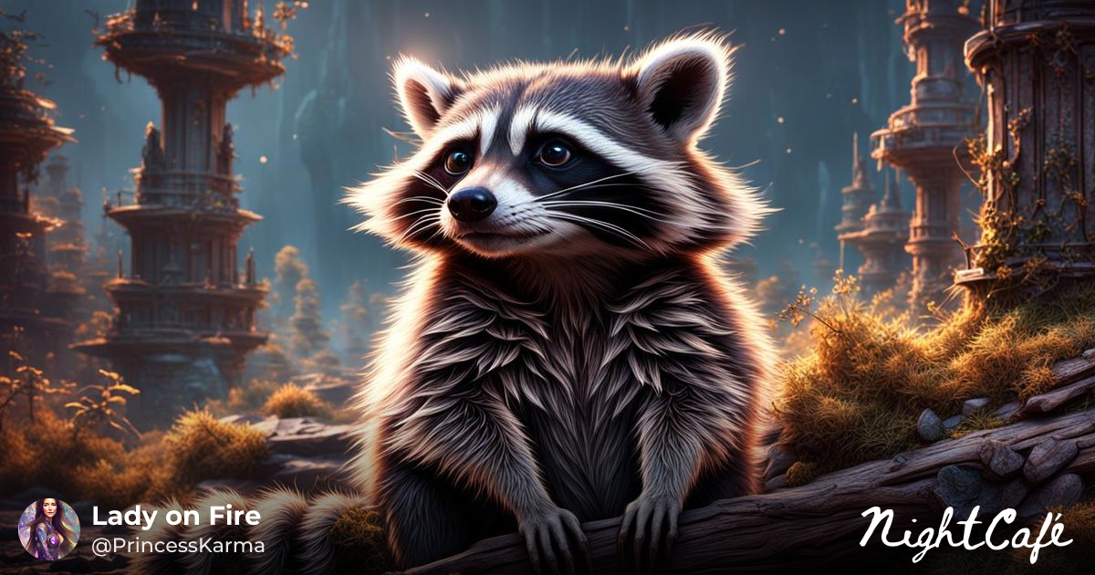 racoon - Sad Raccoon Contemplates its Place: Matte Painting