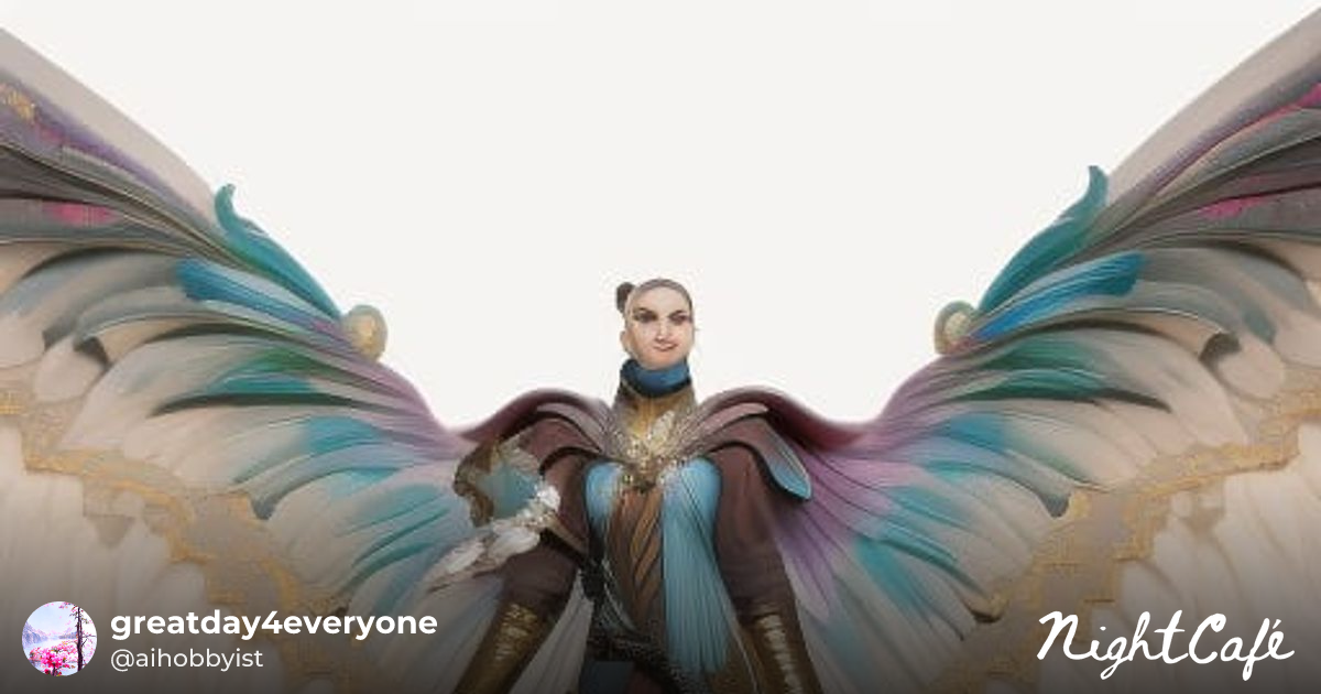 Humanoid-Avian Character Overlooking Fantasy World - AI Art