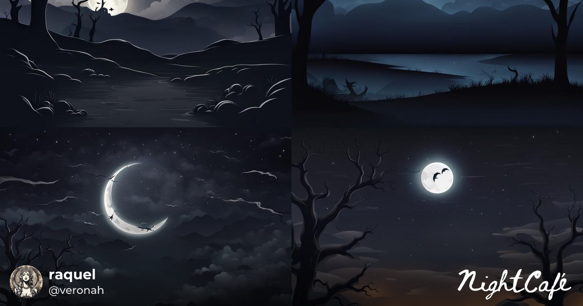 dark night scene, oil painting style