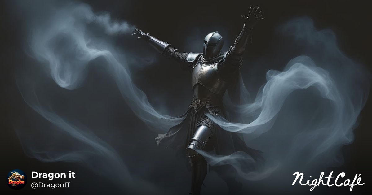 Ghostly knight - Headless Knight Ghost in Dark Eerie Forest