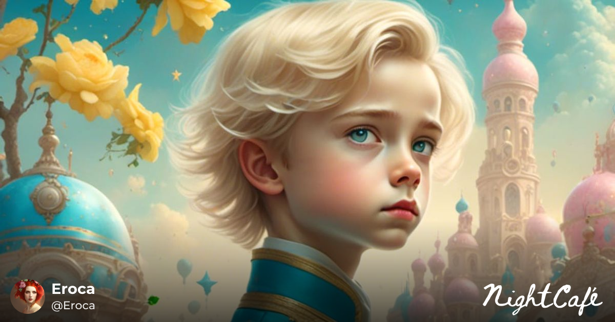 Retro futuristic portrait of a young Prince