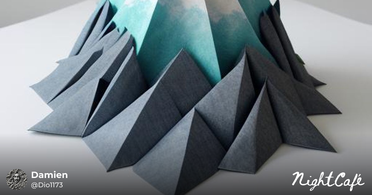 mountain - Origami Mountain Papercraft in 8K Resolution