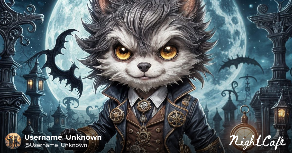 Steampunk-inspired Chibi Werewolf - Steampunk Chibi Werewolf...