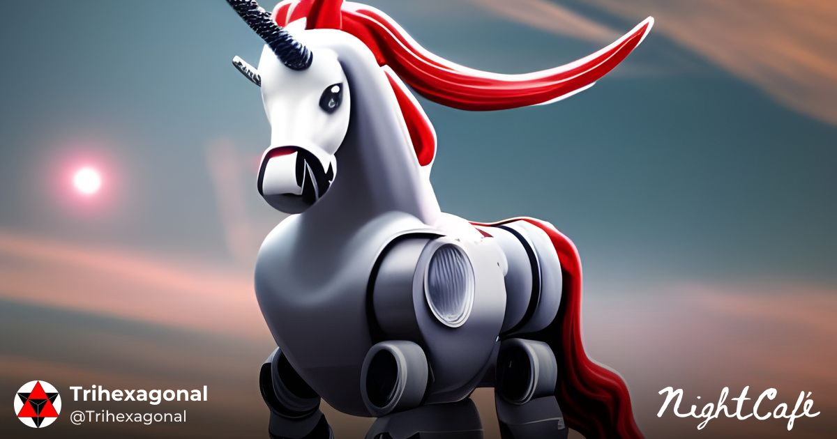 Narwhal - Robotic Unicorn in Desolate Wasteland, Professiona...