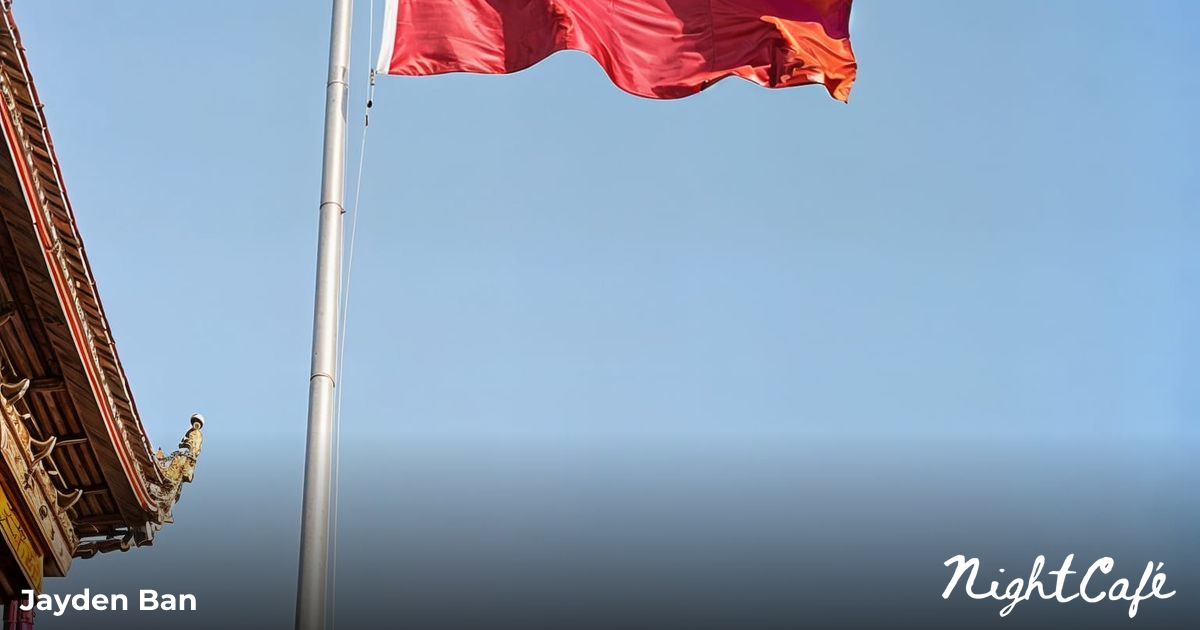 china flag - Red Dragon in Communist Emblem