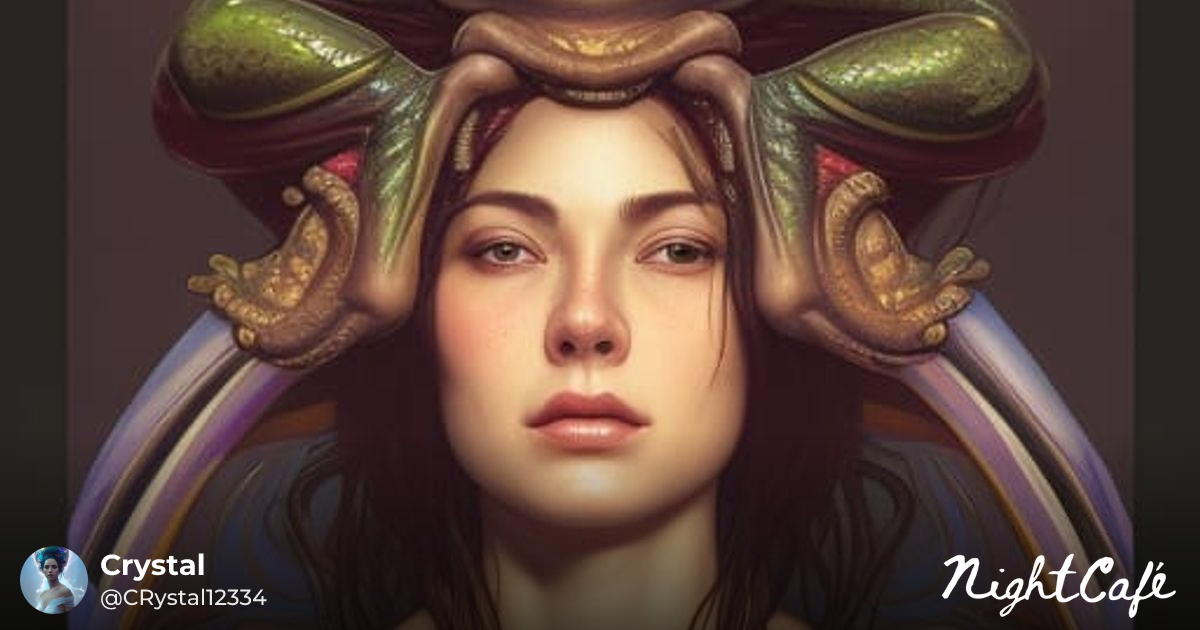 Goddess of frogs - Frog Goddess Portrait in Hyperdetailed St...