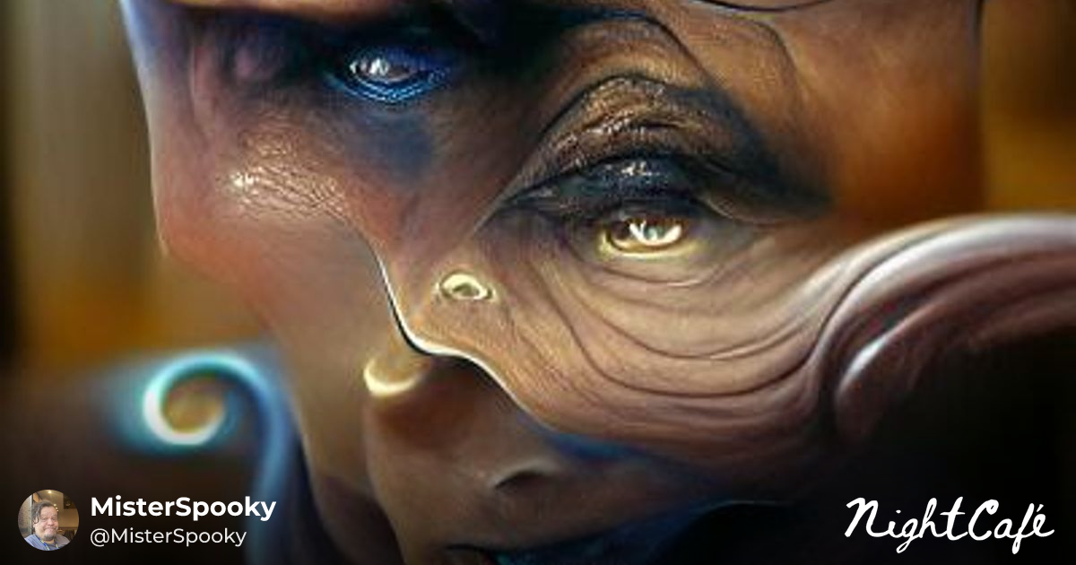 Female djinn portrait oil - Striking Female Djinn Portrait a...