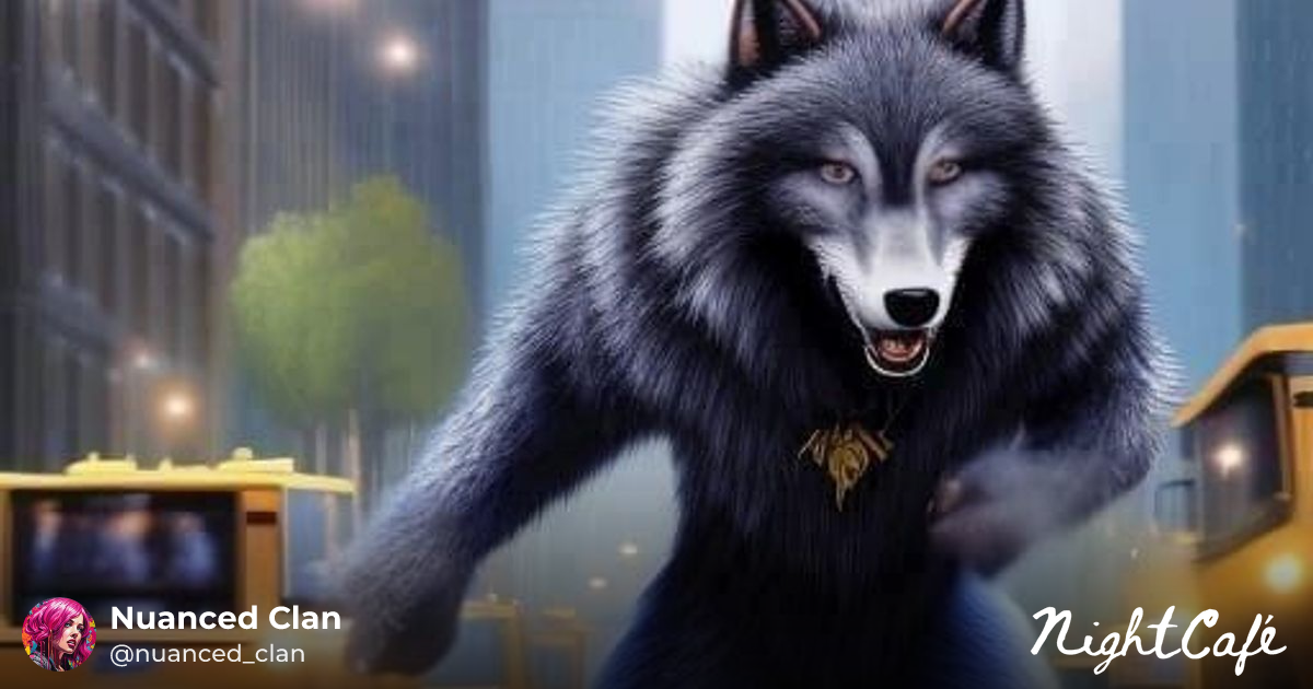 Blue Werewolf Jogger - Blue Furry Creature in Detailed Digit...