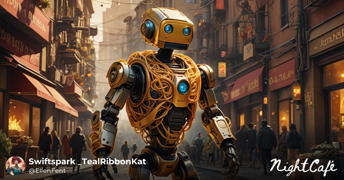 Spaghetti Robot Helping Children: Digital Art Mast... - AI Art