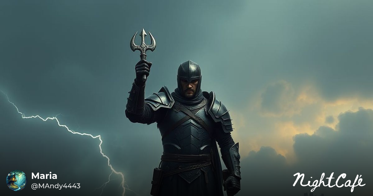 Victorious Warrior in Dystopian Landscape - AI Art