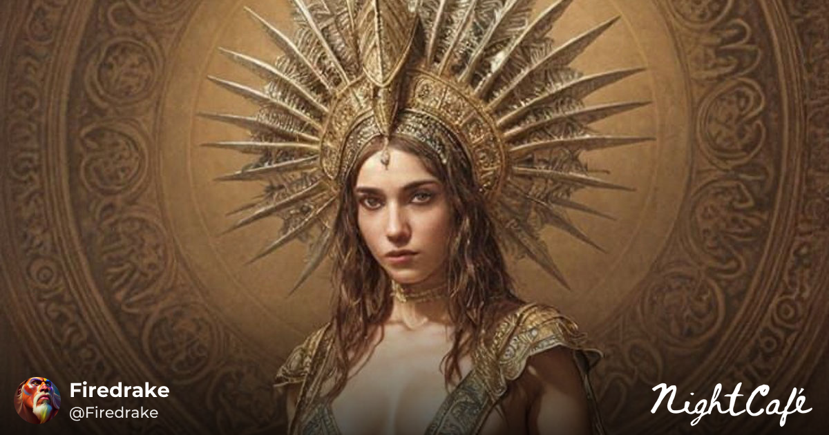 Atlantean Queen in Detailed Gown - AI Art